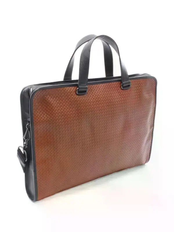 Bottega Veneta 2010s Intrecciato Two-way Briefcase - Brown