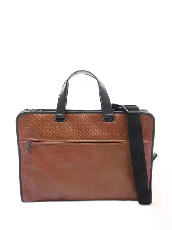 Bottega Veneta 2010s Intrecciato Two-way Briefcase - Brown
