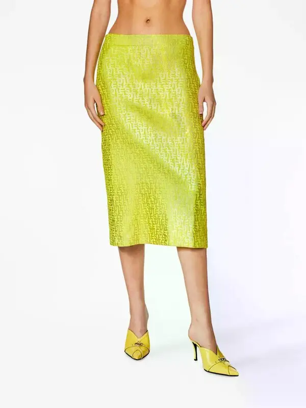 DIESEL® Monogram Print Knit Midi Skirt