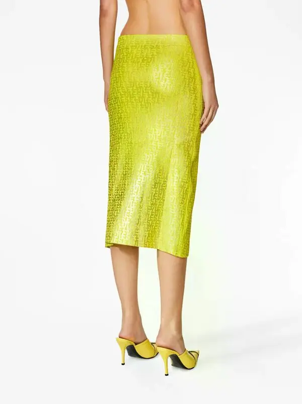 DIESEL® Monogram Print Knit Midi Skirt