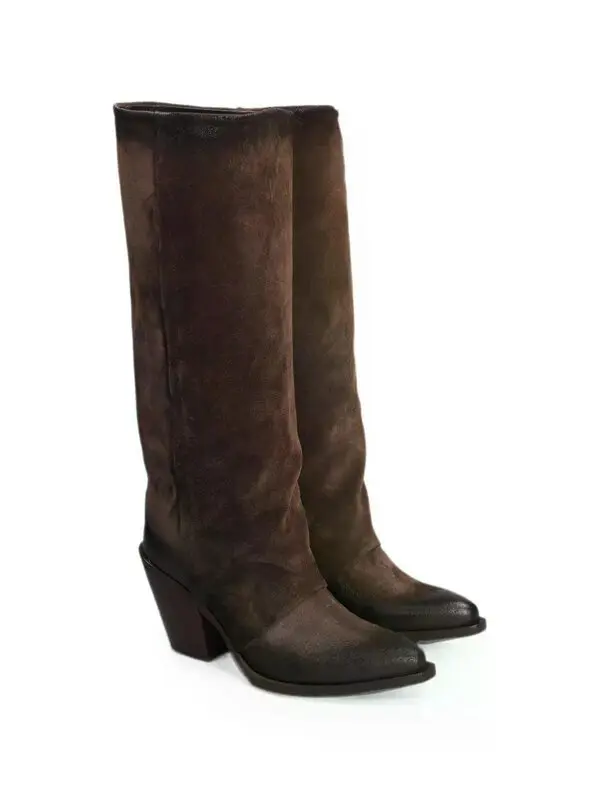 METISSE Texan Knee-high Suede Boots - Brown