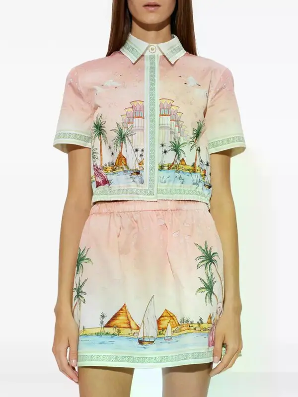 Casablanca Printed Cropped Shirt