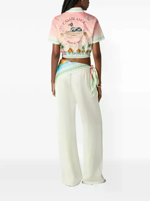 Casablanca Printed Cropped Cotton Shirt