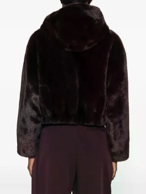 Pinko Hooded Faux Fur Jacket
