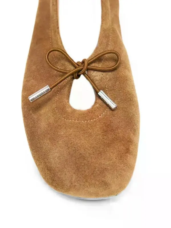 ALOHAS Rosalind Bow-detail Suede Ballet Flats - Brown