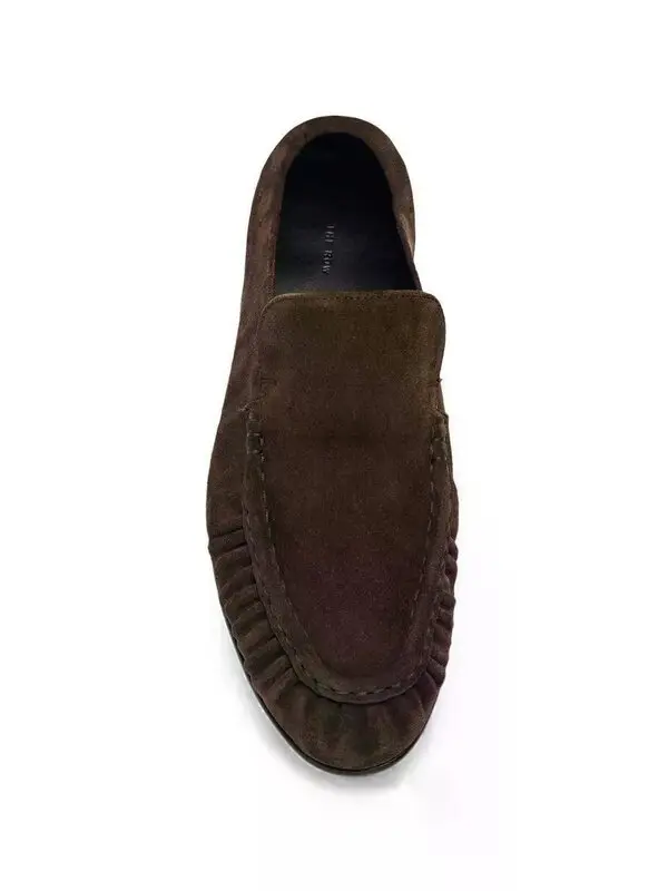 THE ROW Gathered Suede Loafers