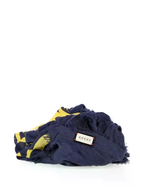 Gucci Logo Disk Fringed Scarf