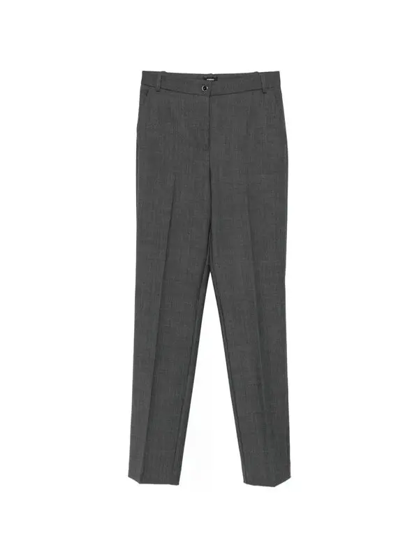 Pinko Herringbone-pattern Logo-patch Trousers - Grey