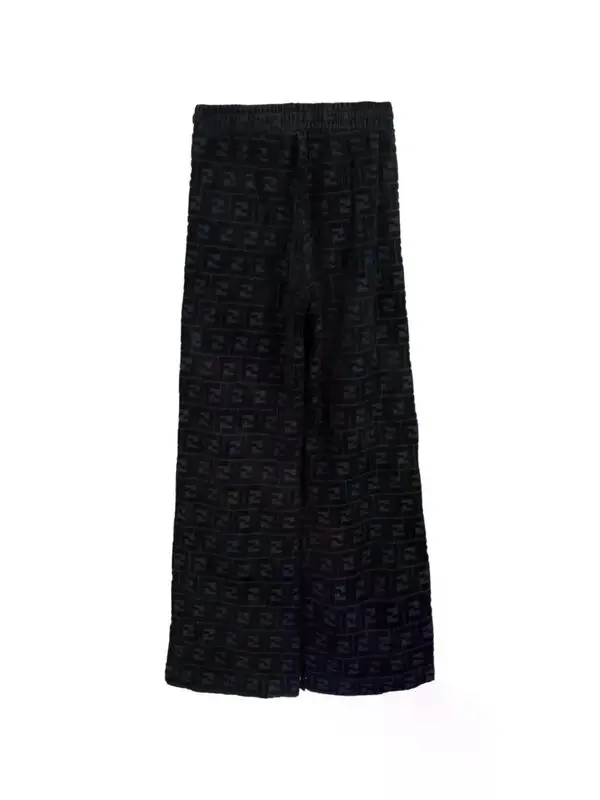 Fendi Ff Monogram Velvet Trousers - Black