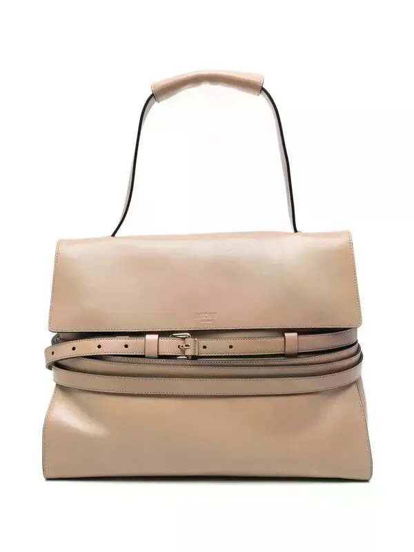 Moschino Belted Leather Tote Bag
