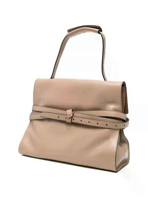 Moschino Belted Leather Tote Bag