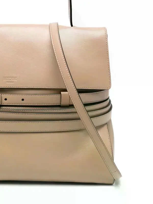 Moschino Belted Leather Tote Bag