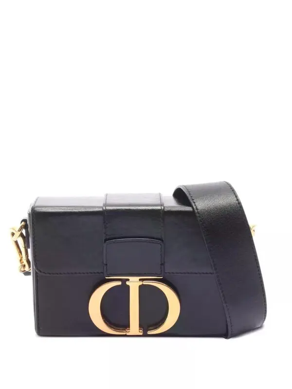 Dior 2000s 30 Montaigne Box Shoulder Bag - Black