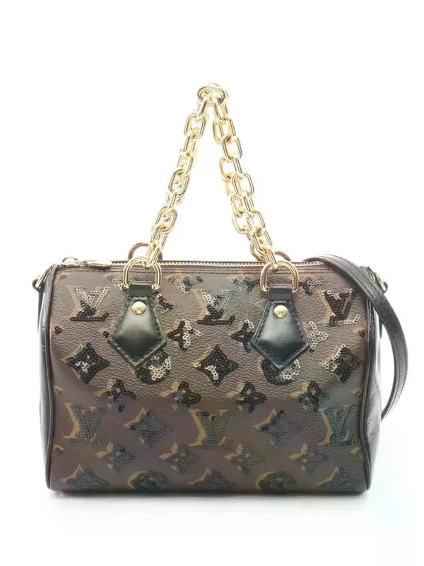 LOUIS VUITTON 2010s Monogram Sequin-details Mini Tote Bag