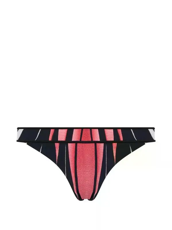 Roberto Cavalli Ray Of Paradise Graphic-print Bikini Bottoms - Black