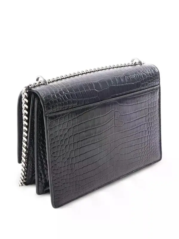 Saint Laurent 2010s Medium Sunset Leather Shoulder Bag - Black