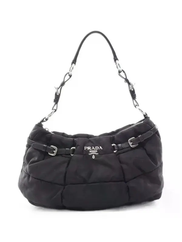 Prada 2000s Tessuto Micro Shoulder Bag - Black