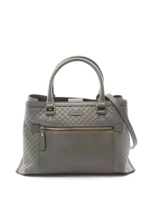 Gucci 2000s Micro Leather Tote Bag - Grey