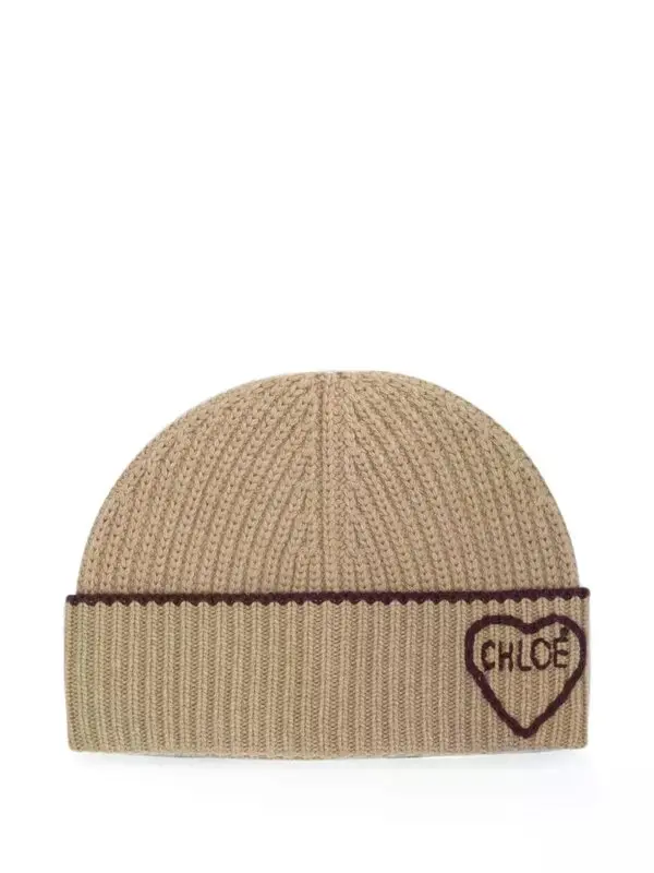 Chloé Ribbed-knit Beanie Hat - Neutrals