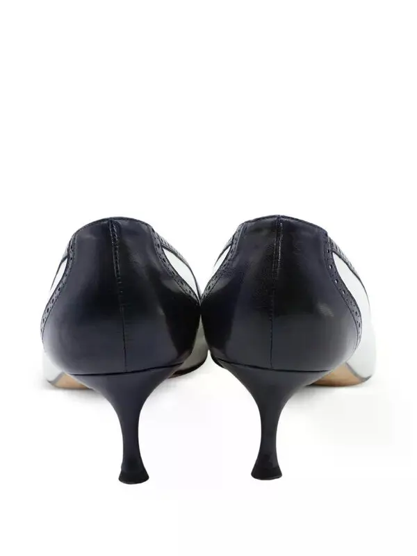 Manolo Blahnik Perforated Leather Wingtip Pumps