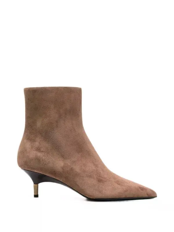 Khaite Suede Pointed-toe Ankle Boots - Brown