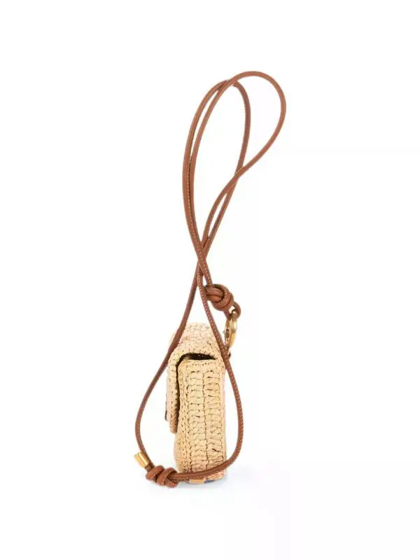 Saint Laurent Mini Round Raffia Crossbody Bag