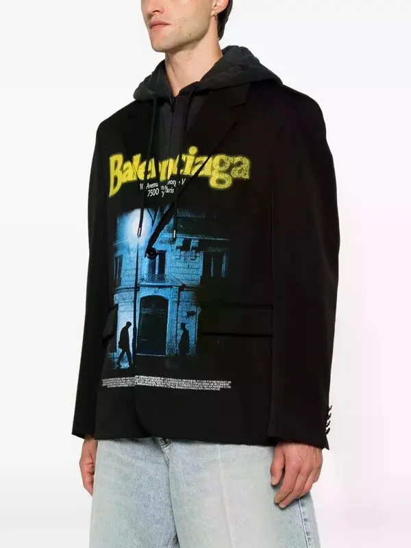 Balenciaga Graphic-print Layered Jacket