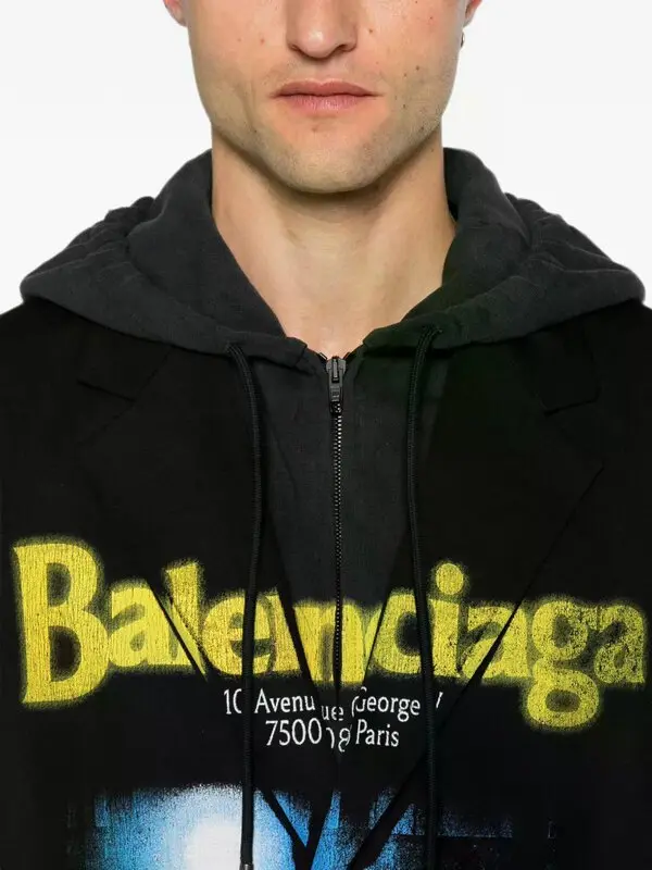Balenciaga Graphic-print Layered Jacket