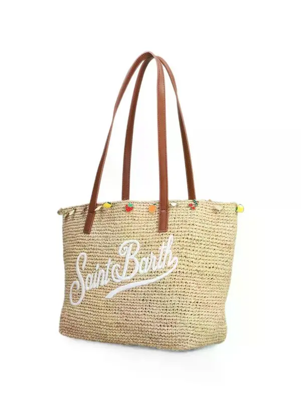 MC2 SAINT BARTH Logo-embroidered Shoulder Bag - Neutrals