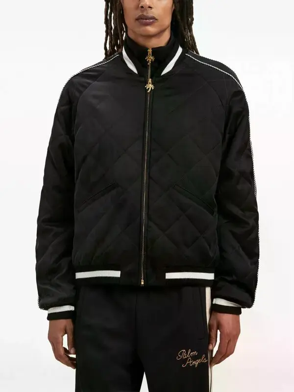 Palm Angels Logo-embroidered Quilted Jacket