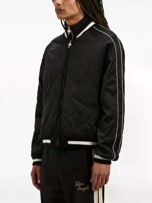 Palm Angels Logo-embroidered Quilted Jacket