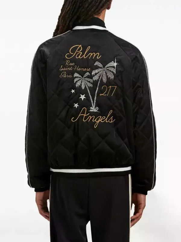 Palm Angels Logo-embroidered Quilted Jacket