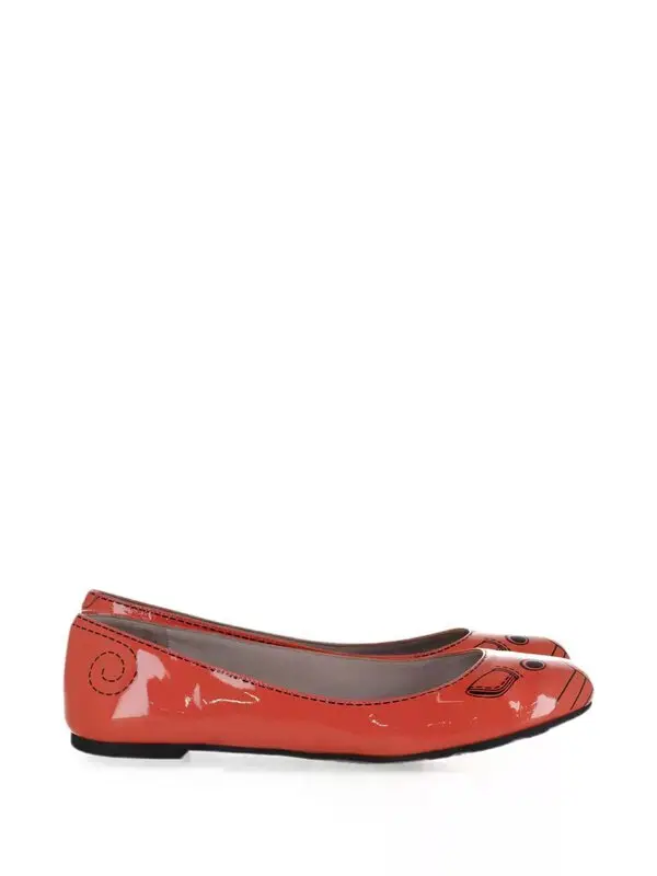 Marc Jacobs Mouse Print Ballet Flats - Orange