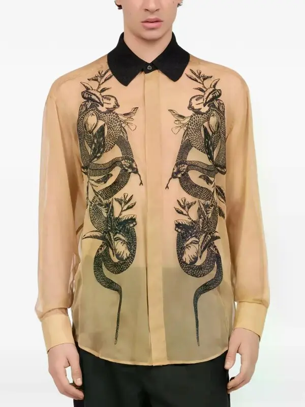 Roberto Cavalli Snake-embroidered Shirt
