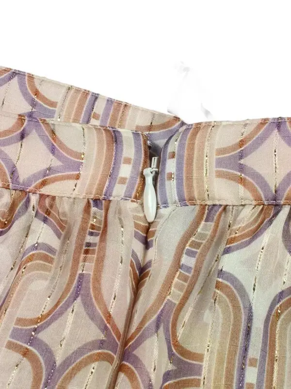 Celine 2010s Tiered Geometric-pattern Skirt