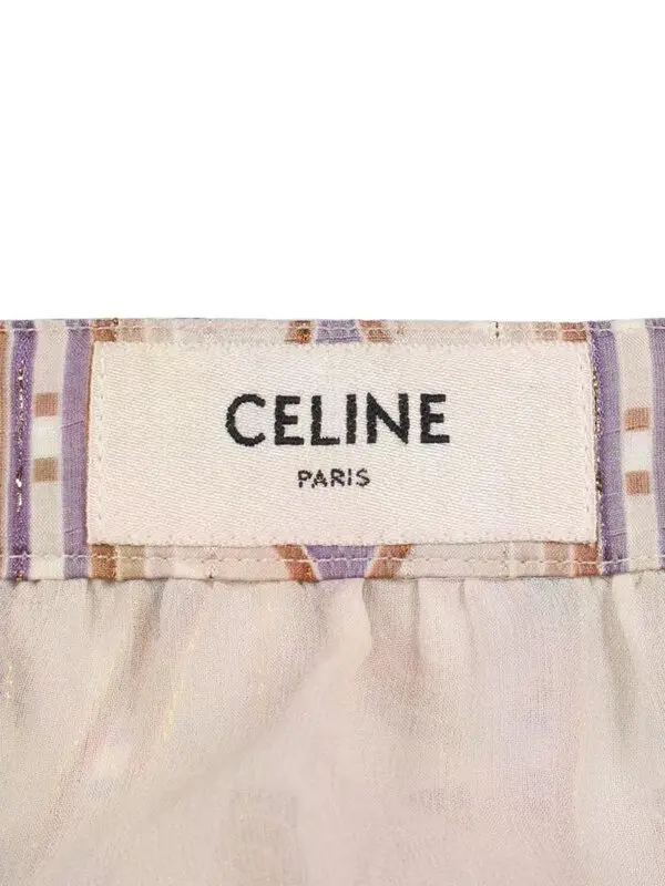 Celine 2010s Tiered Geometric-pattern Skirt