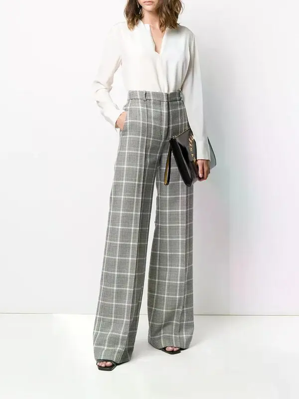 Stella McCartney Split-neck Long-sleeve Blouse