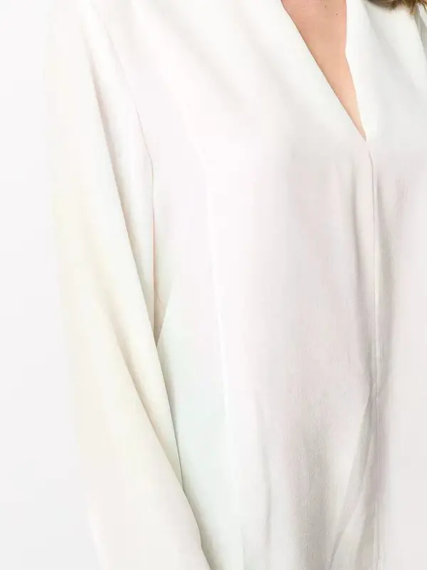Stella McCartney Split-neck Long-sleeve Blouse