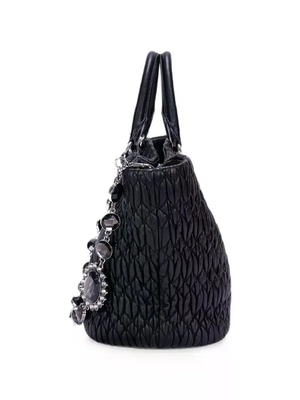Miu Miu Matelassé Crystal-embellished Tote Bag