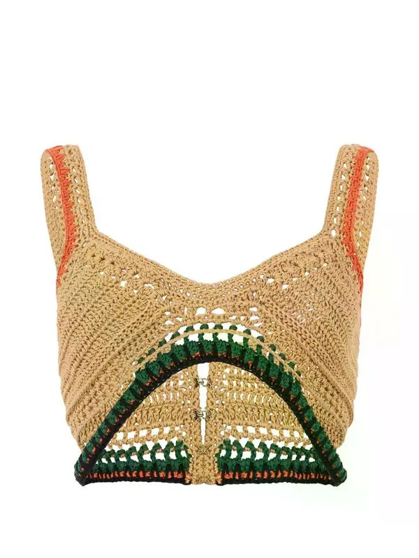 Alberta Ferretti Crochet-knit Cropped Top