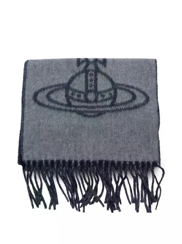 VIVIENNE WESTWOOD Orb-logo Fringed Scarf