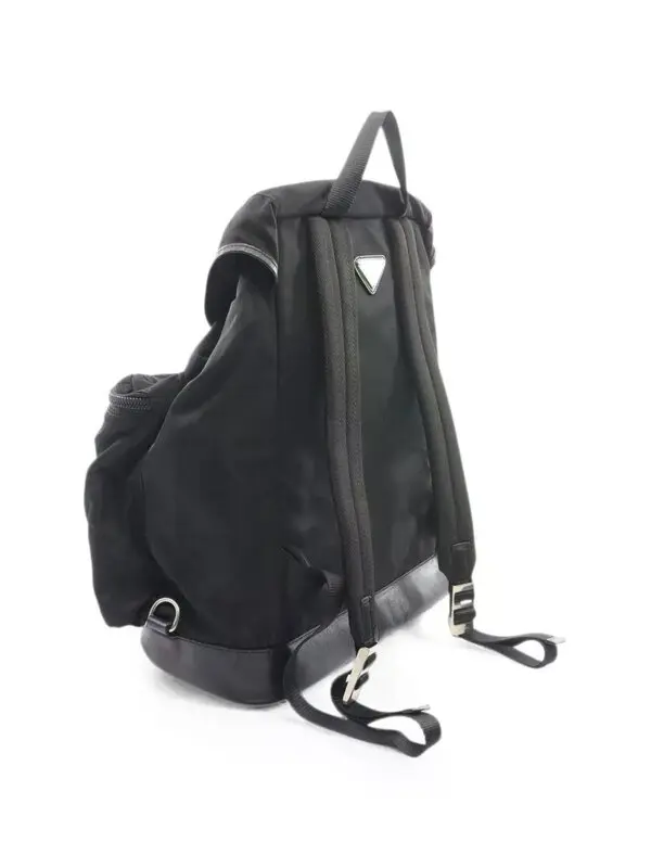 Prada 2000s Triangle-logo Backpack - Black