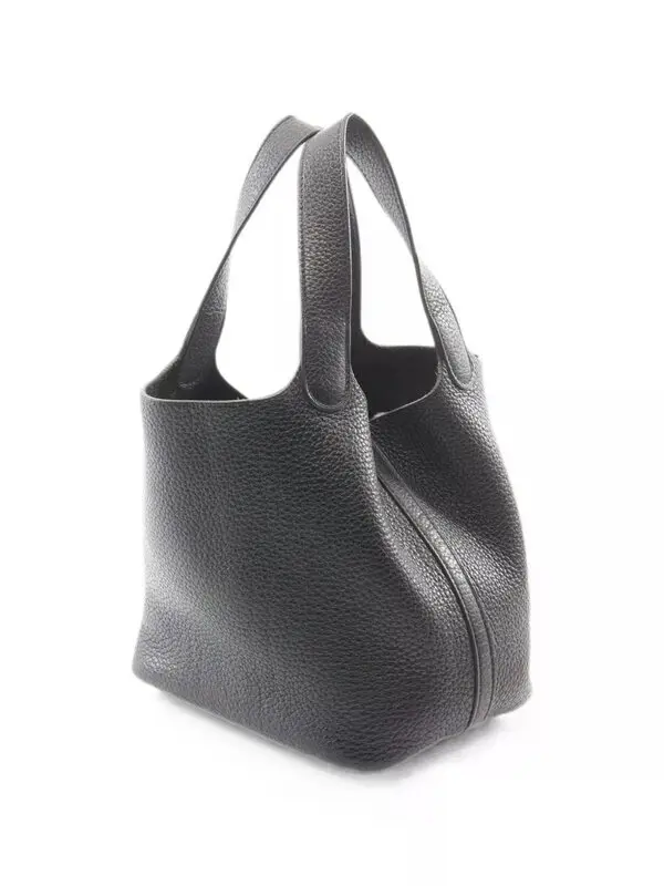 Hermès Clemence Leather Picotin Lock Pm Tote Bag - Black