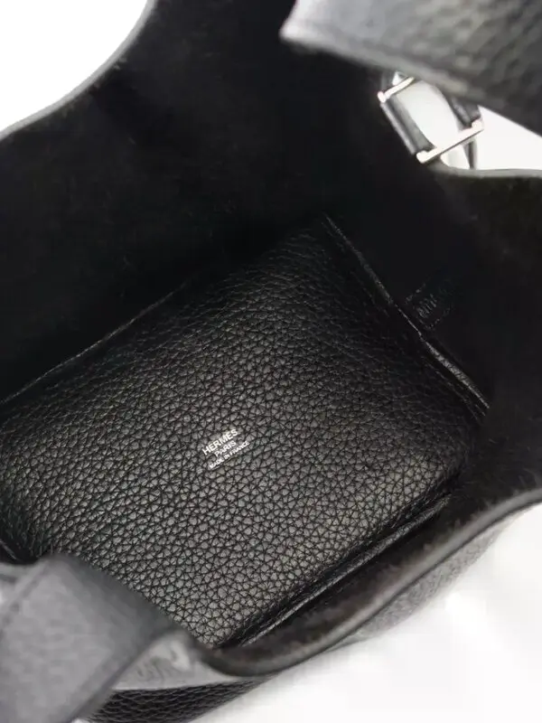 Hermès Clemence Leather Picotin Lock Pm Tote Bag - Black