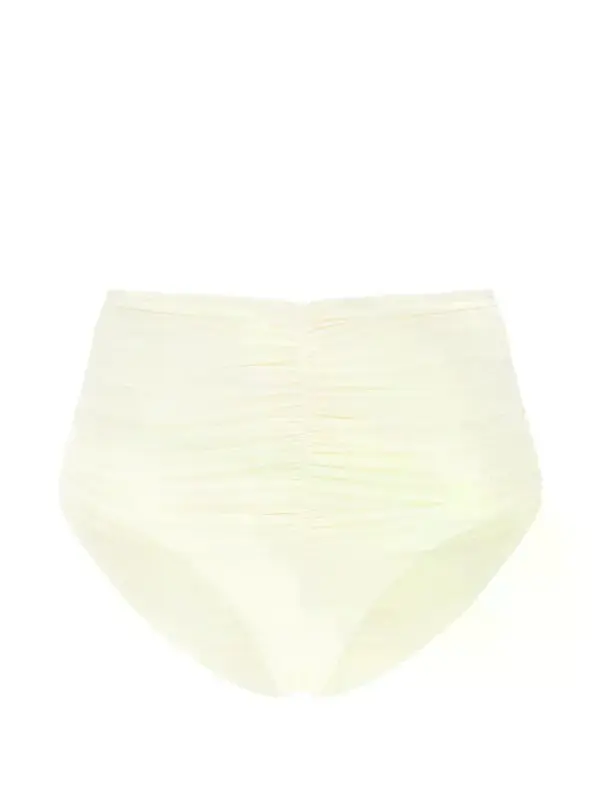 MAISON ANAMI Ruched High-waisted Bikini Bottoms - Neutrals