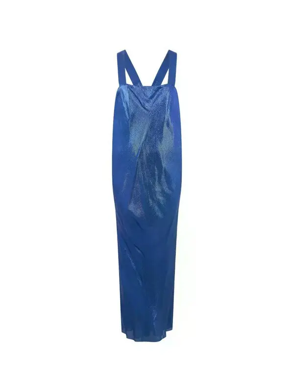 Alberta Ferretti Laminated Square-neck Evening Dress - Blue