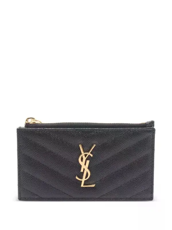 Saint Laurent 2020s Zip-up Card Case - Black