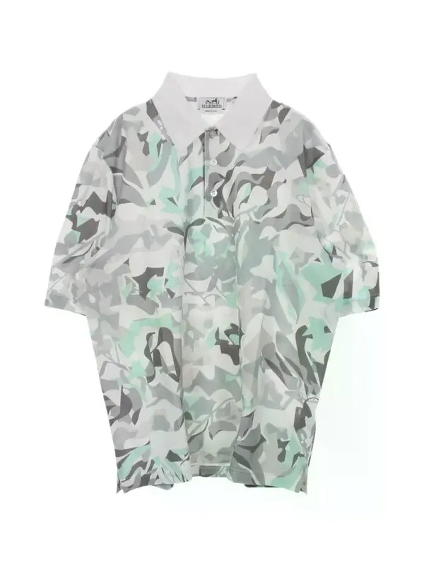 Hermès 2010s Puzzle Vegetal Polo Shirt - Grey