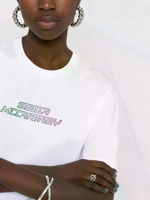 Stella McCartney Raised-logo Cotton T-shirt - White