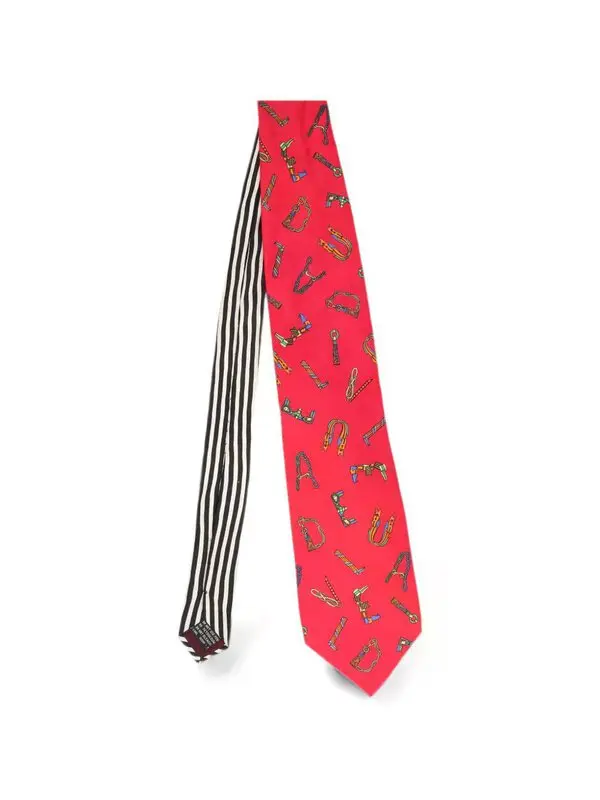 Versace Graphic-print Tie - Red